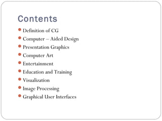 Applications of cg | PPT