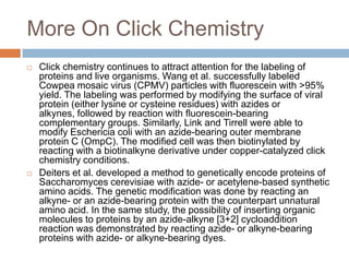 Applications of click chemistry in drug discovery | PPTX