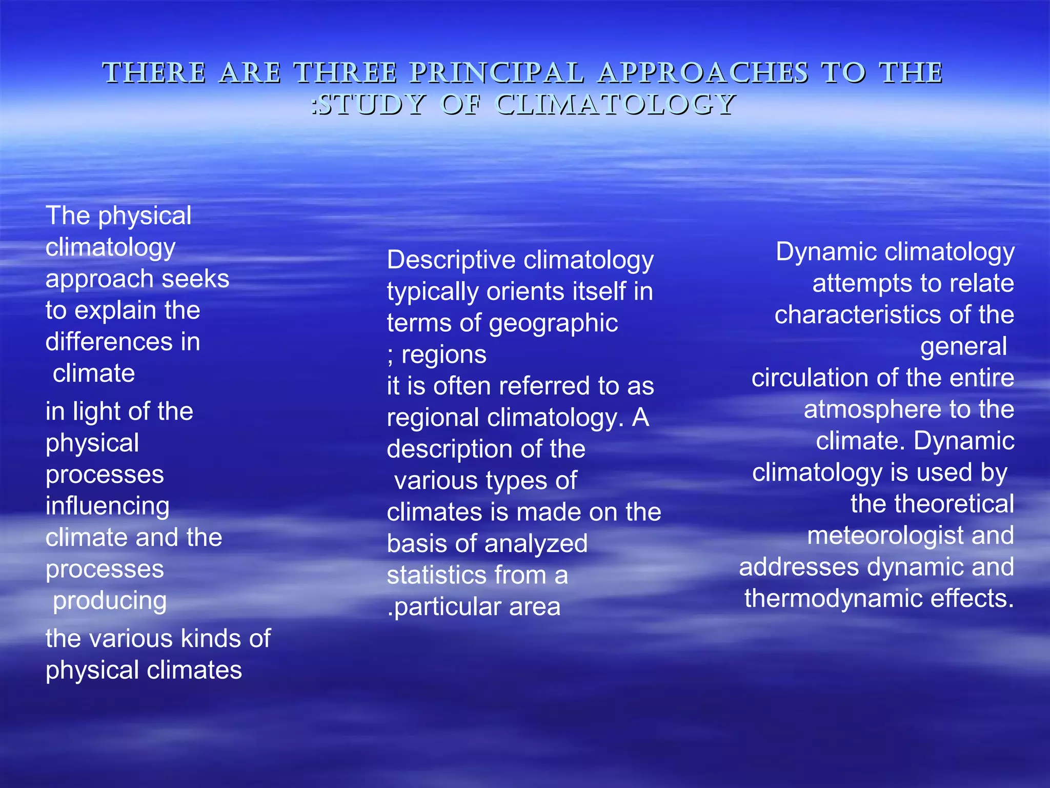 Applications of climatology | PPT