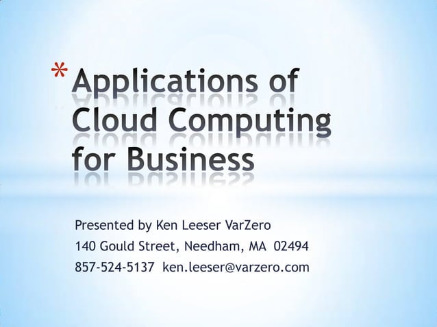 Applications Of Cloud Computing Pptx Cloud Computing Internet
