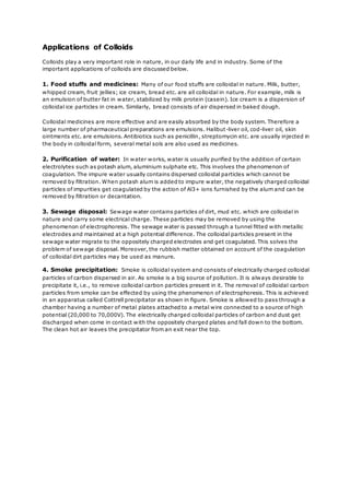 Applications of colloids | DOCX | Physics | Science