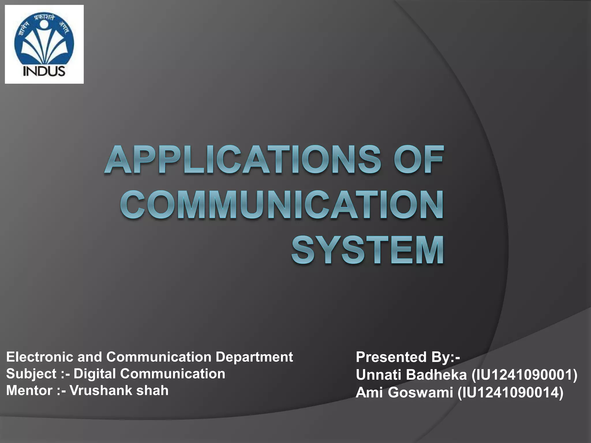 Applications of communication system | PPTX
