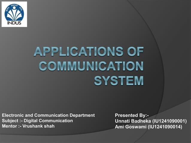 Applications of communication system | PPTX