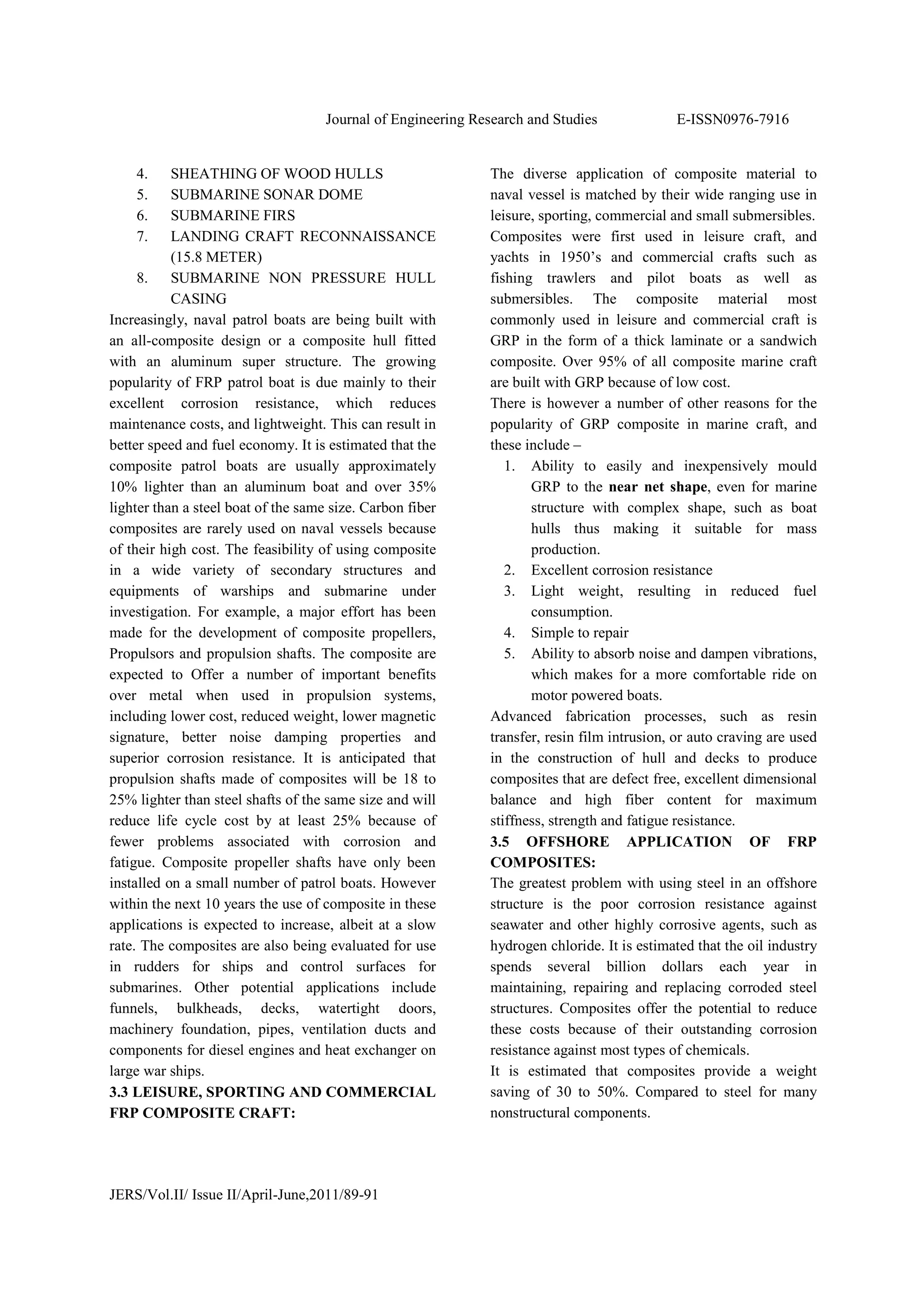 Applications of composites in marine industry | PDF