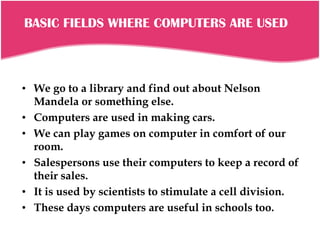 Applications of computer | PPT
