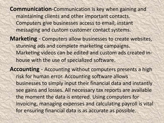 Applications of computer | PPTX