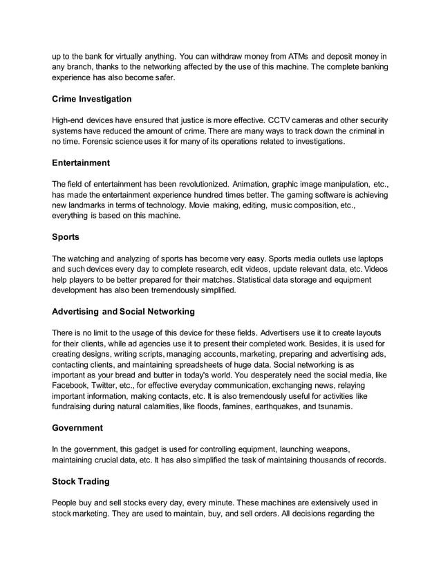 Applications of Computer | PDF