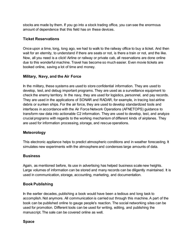 Applications of Computer | PDF