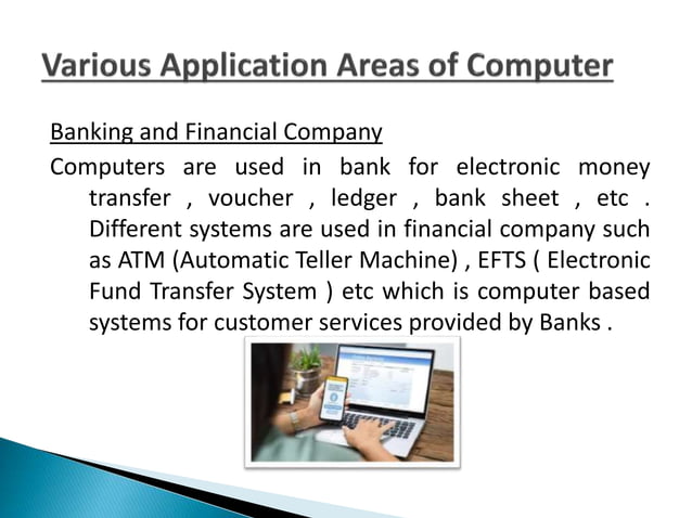 Applications Of Computer in Different Areas.pptx | Business | Business and Finance