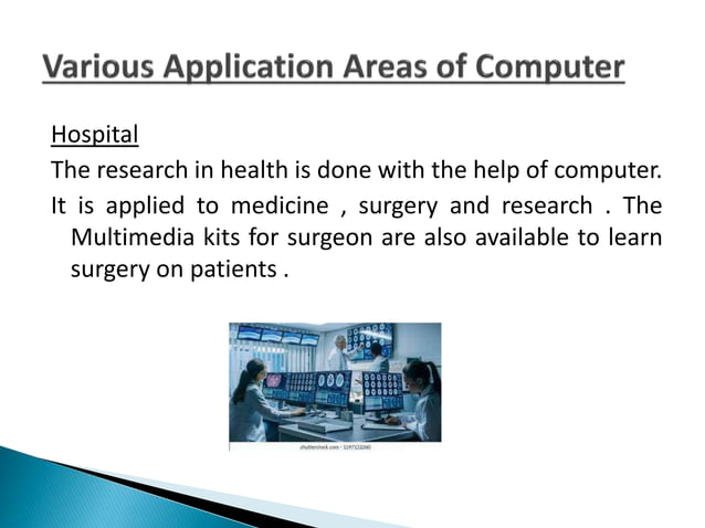 Applications Of Computer in Different Areas.pptx | Business | Business and Finance