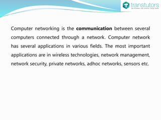 Applications of Computer Networking | Computer Science | PPT
