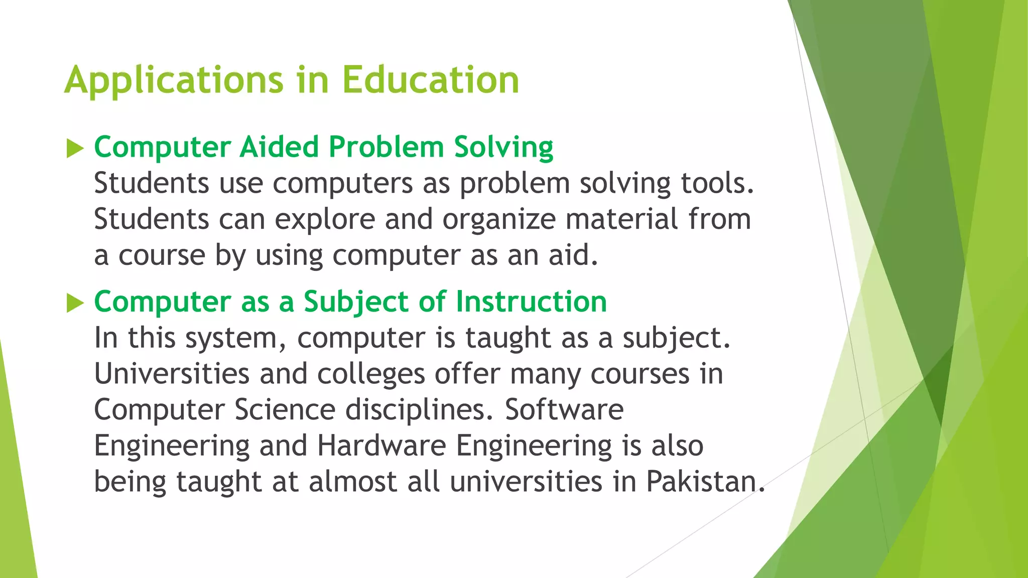 Applications of computers | PPTX