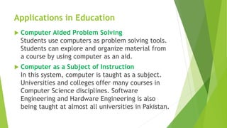 Applications of computers | PPTX