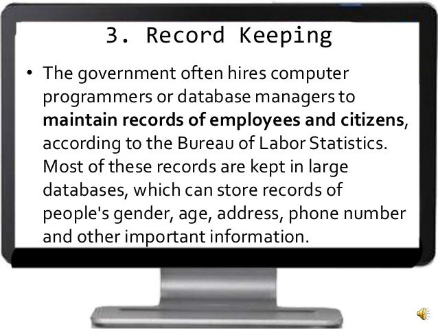 Applications of computers in law enforcement and government