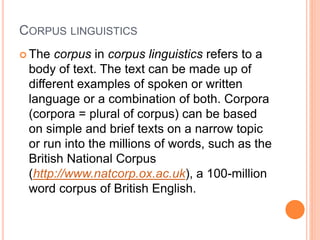Applications of computers in linguistics | PPTX