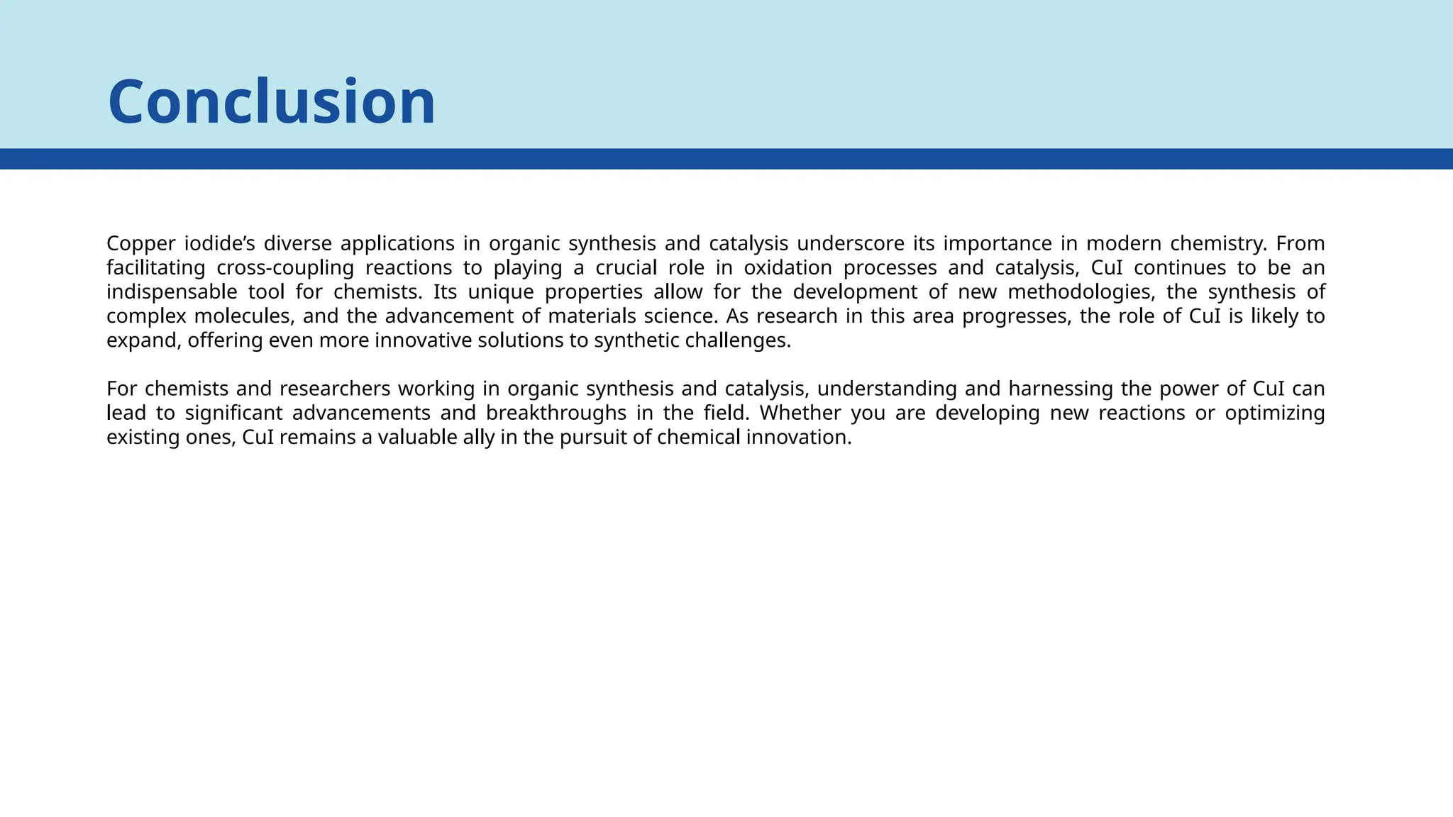 Enhancing Organic Synthesis with Copper Iodide Catalysts | PPT