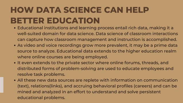 Applications of Data Science in Education.pdf | Education industry ...