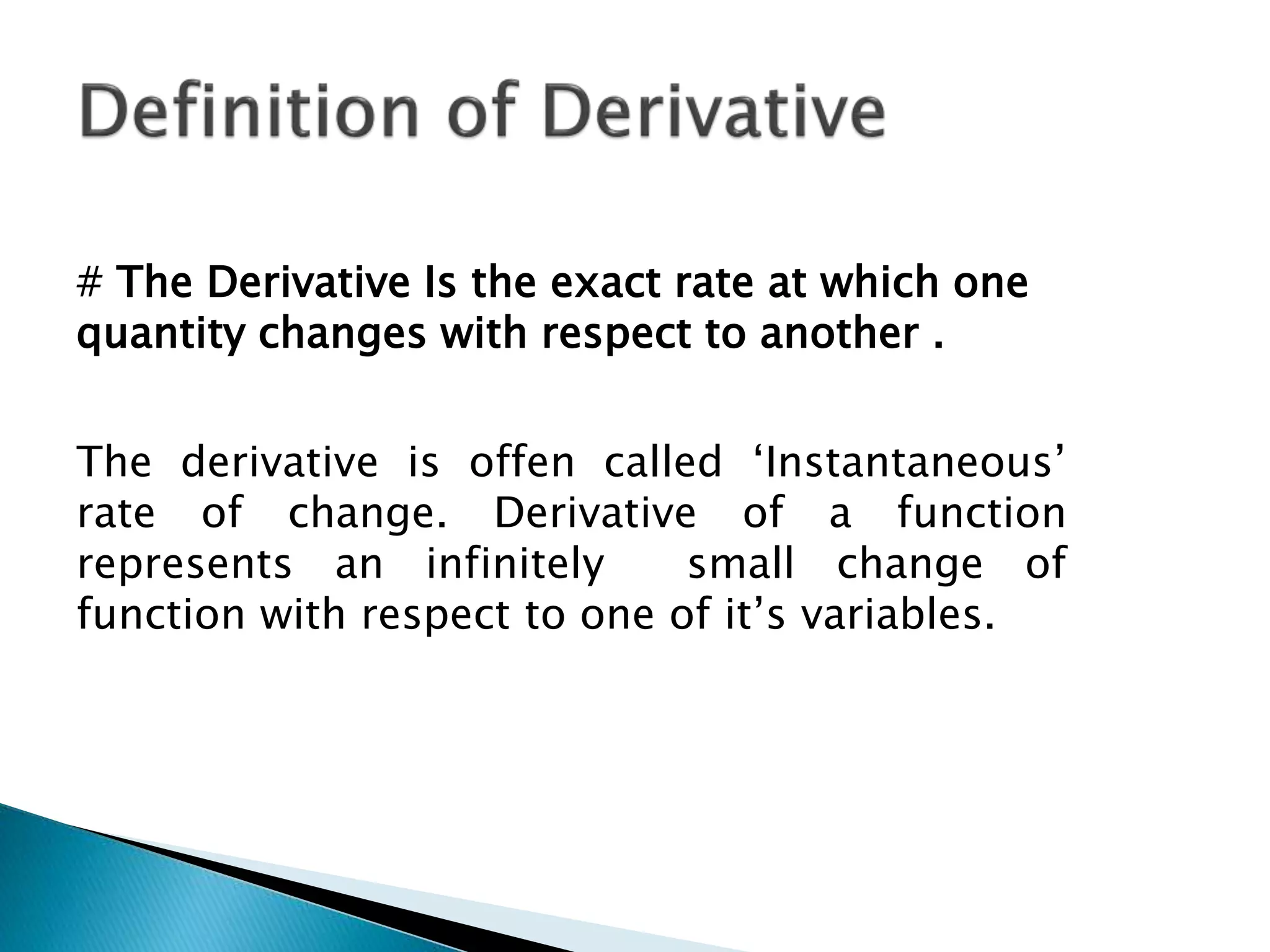 Applications of derivative | PPTX