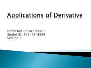 Applications of derivative | PPTX