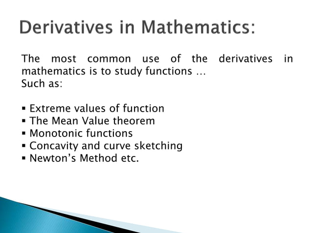 Applications of derivative | PPTX | Physics | Science