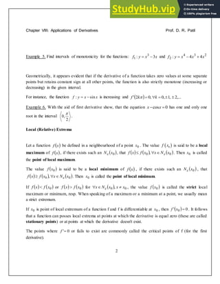 Applications Of Derivatives | PDF