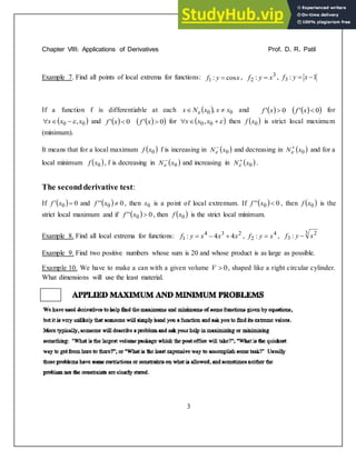 Applications Of Derivatives | PDF