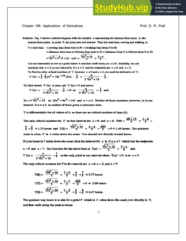 Applications Of Derivatives | PDF