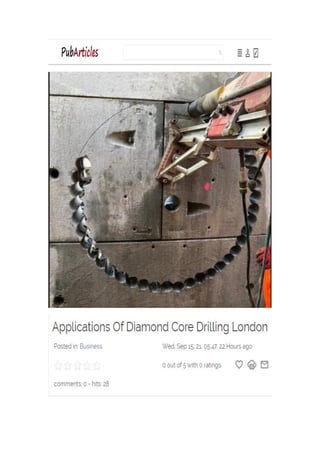 Applications of diamond core drilling london | PDF