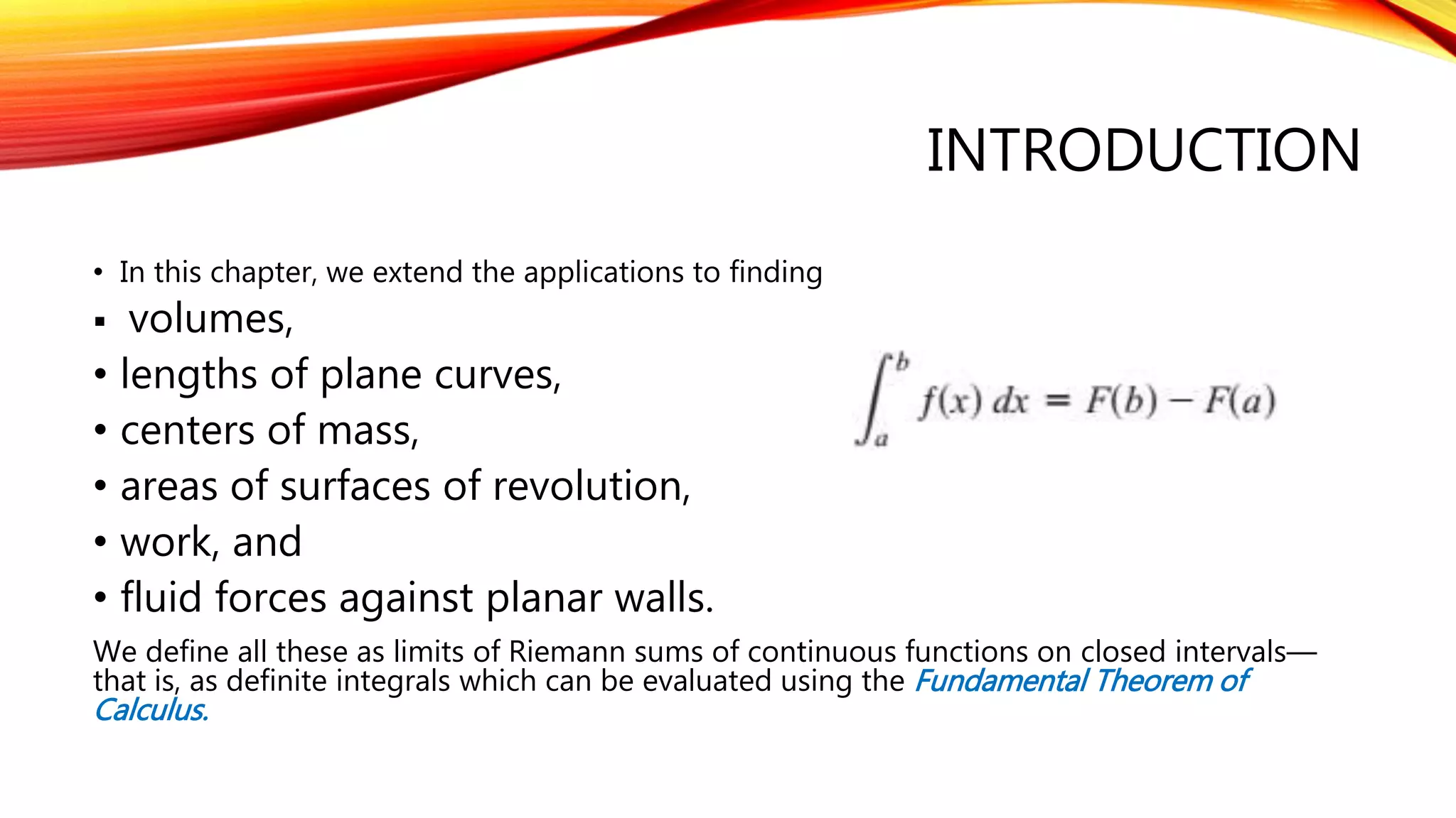 Applications of Definite Intergral | PPTX