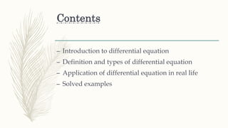 Applications of differential equation | PPTX