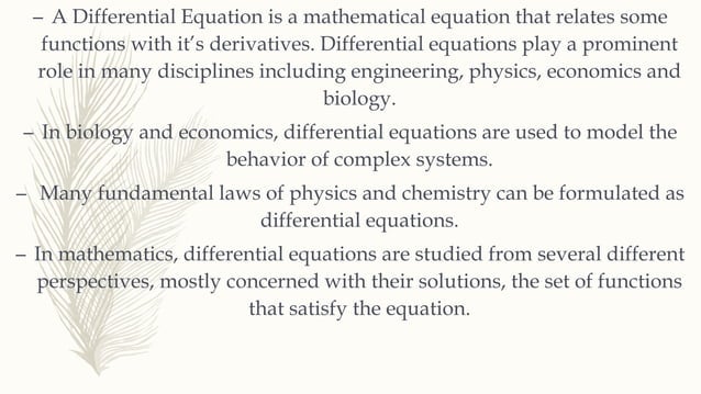 Applications of differential equation | PPTX