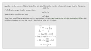 Applications of differential equation in Physics and Biology | PPTX