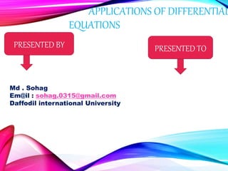 Applications of differential equations | PPTX