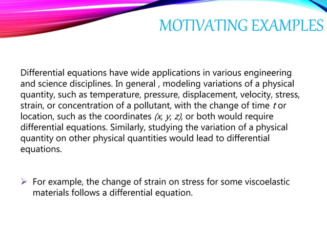 Applications of differential equations | PPTX