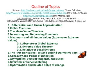 Comprehensive Applications of Differentiation in Calculus | PPT