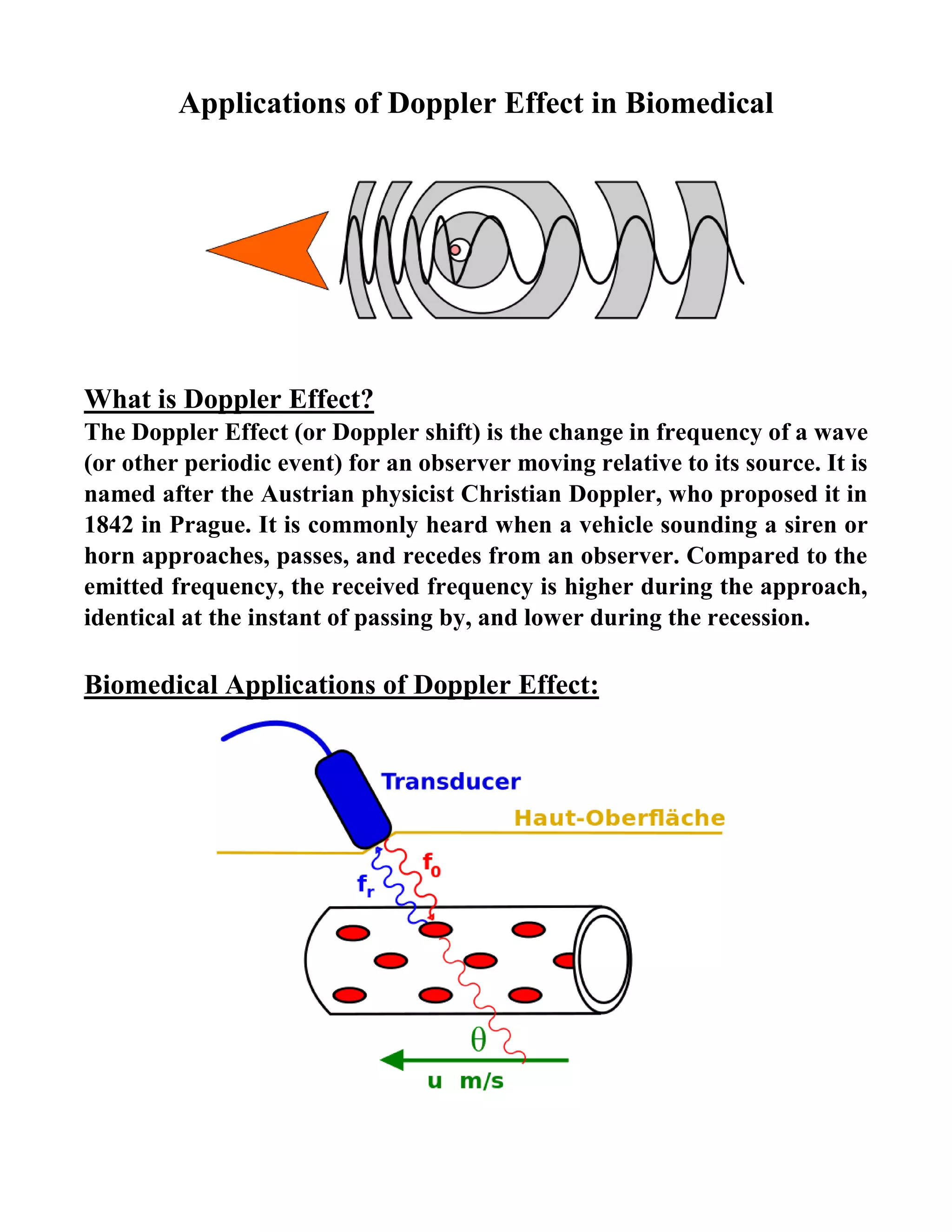 Applications of Doppler Effect in Biomedical | PDF