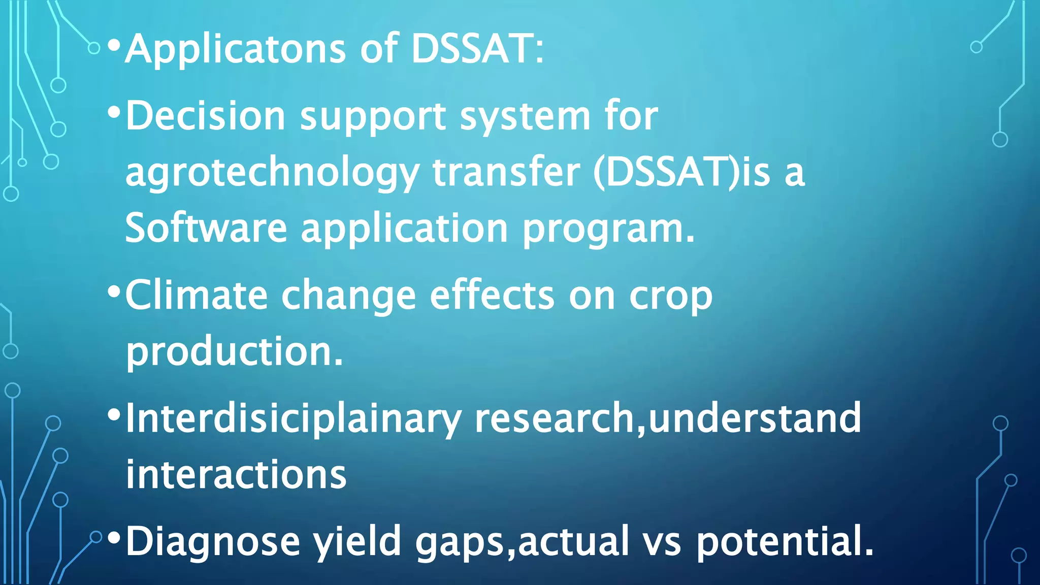 Applications of dssat charles | PPTX