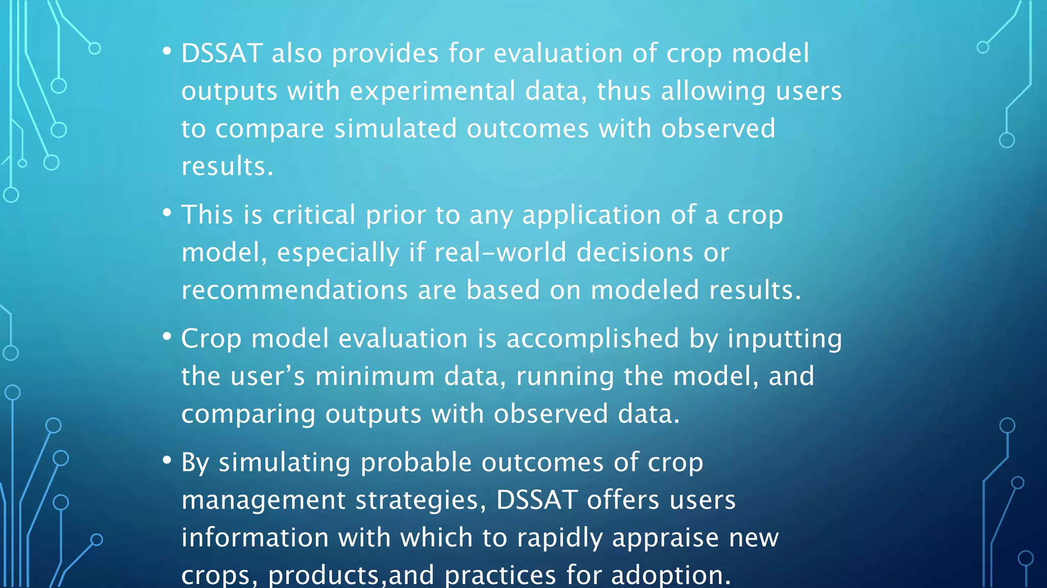 Applications of dssat charles | PPTX