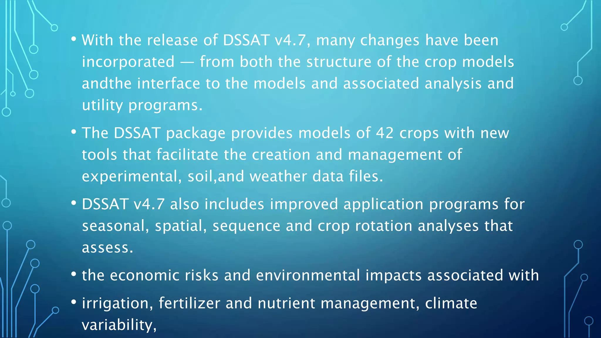 Applications of dssat charles | PPTX