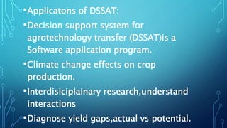 Applications of dssat charles | PPTX