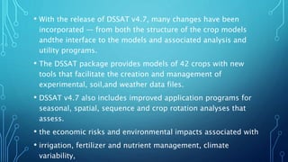 Applications of dssat charles | PPTX
