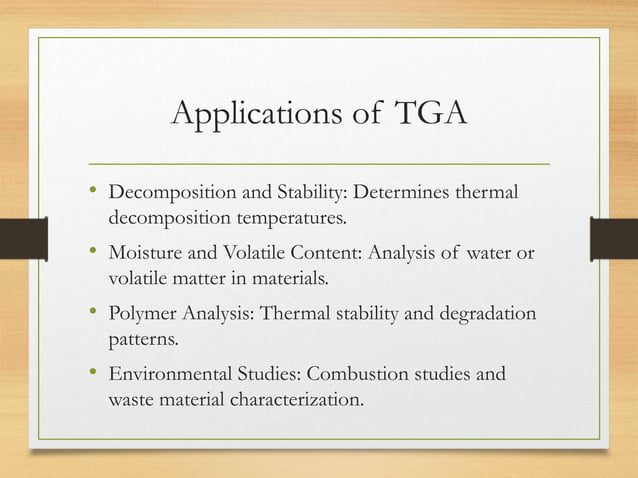 Applications of differential scanning calorimetry, thermogravimetry analysis, differential ...