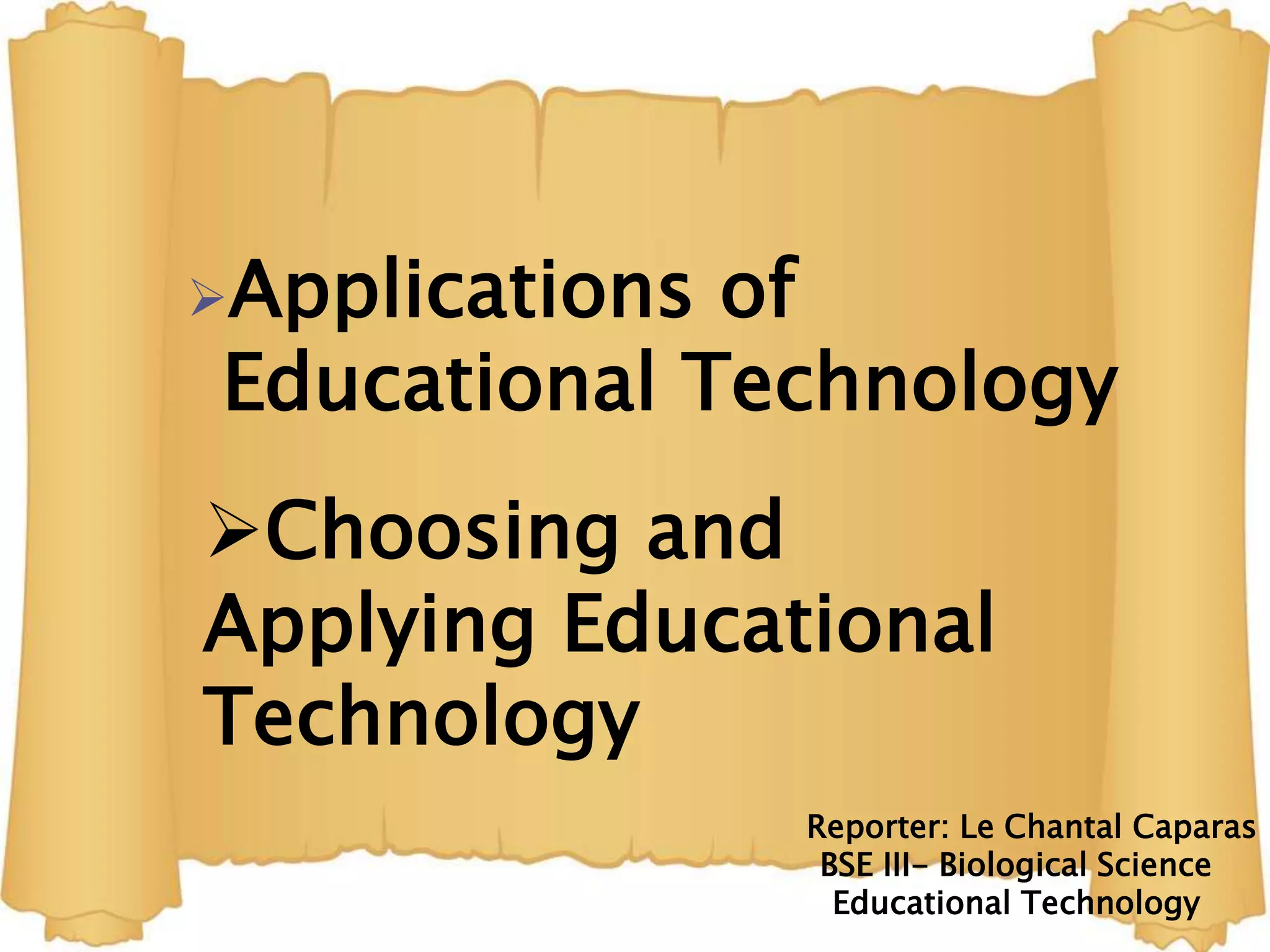 Applications of educational technology | PPTX