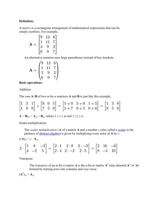 Applications of Matrices | DOCX