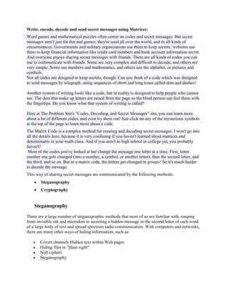 Applications of Matrices | DOCX