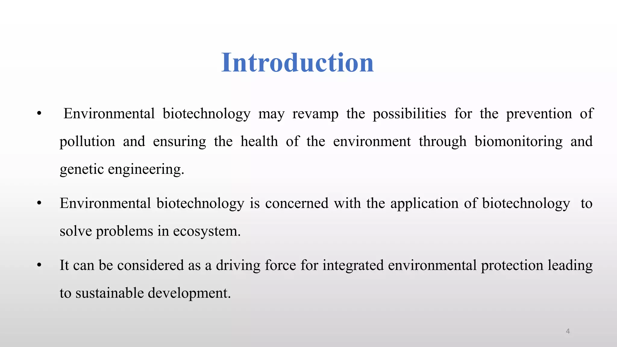 Applications of Environmental Biotechnology | PPTX