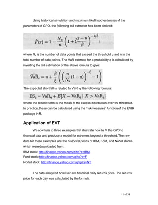 Applications Of Evt In Financial Markets | PDF