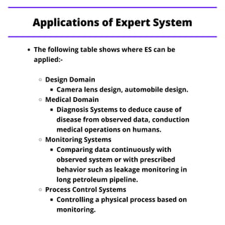 Applications of expert system | PDF