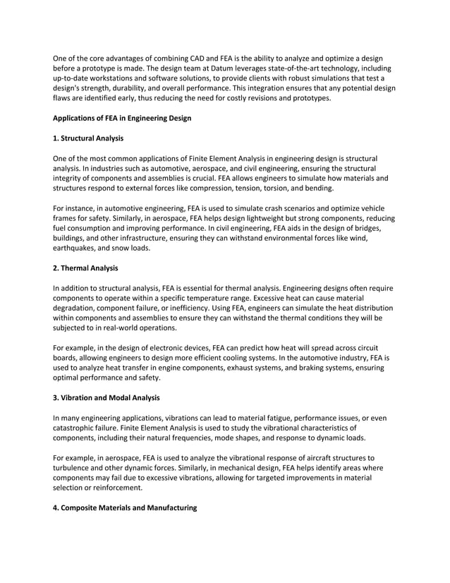 Applications of Finite Element Analysis in Engineering Design | PDF