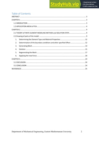 Applications Of Finite Element Method With Examples | PDF